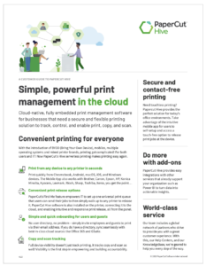 PaperCut Hive – Cloud Native Print Management – ACDI